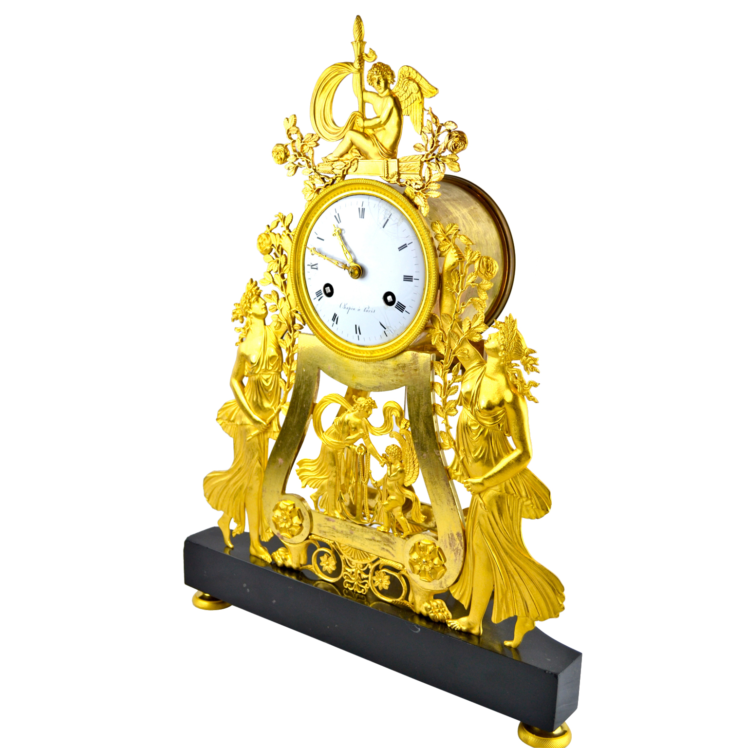 French Empire Skeleton Clock - Three Centuries Shop - Antiques