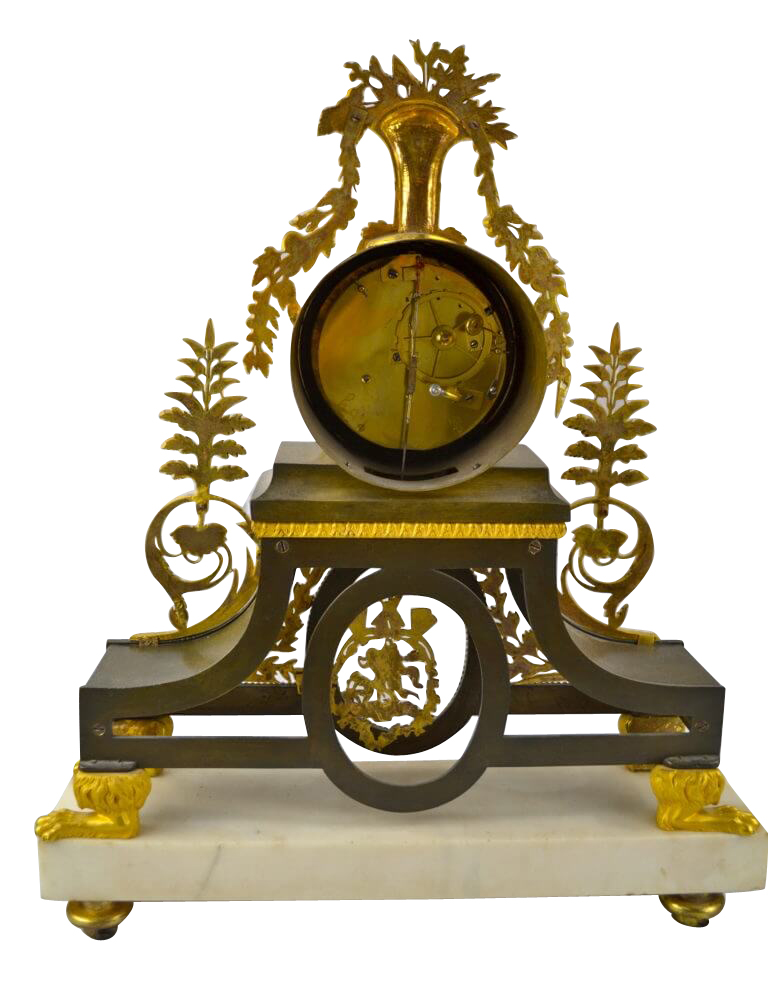 A Louis XVI Marble and Gilt Bronze Directoire Clock by Deverberie ...