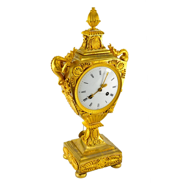 Urn Clock with Dragon Handles - Three Centuries Shop - Antiques