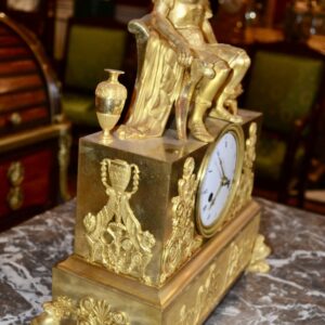 Empire Bronze Seated Caesar Clock - Three Centuries Shop - Antiques