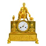 Empire Bronze Seated Caesar Clock - Three Centuries Shop - Antiques