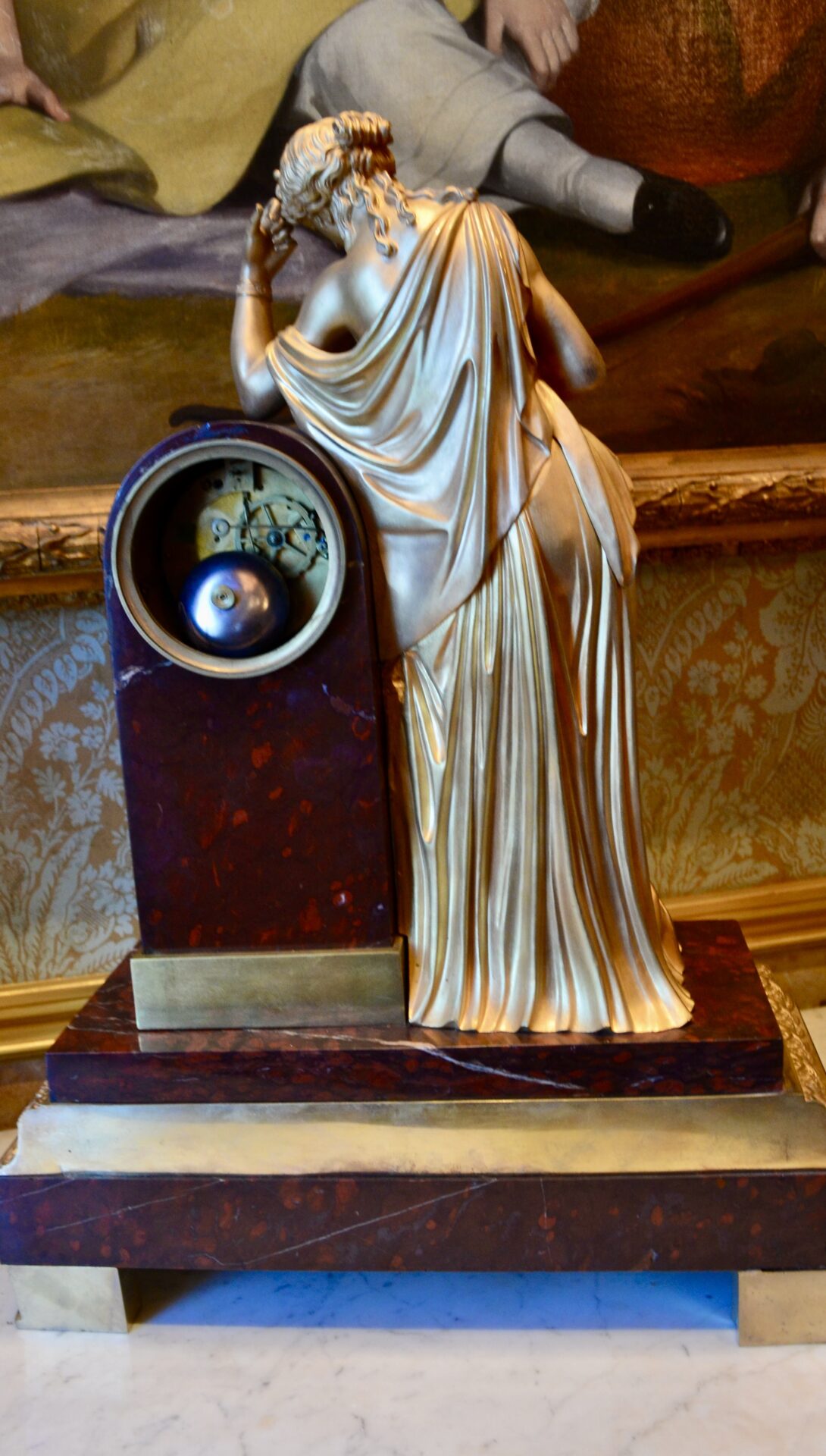 Gilt Bronze and Griotte Marble French Empire Clock depicting Clio ...