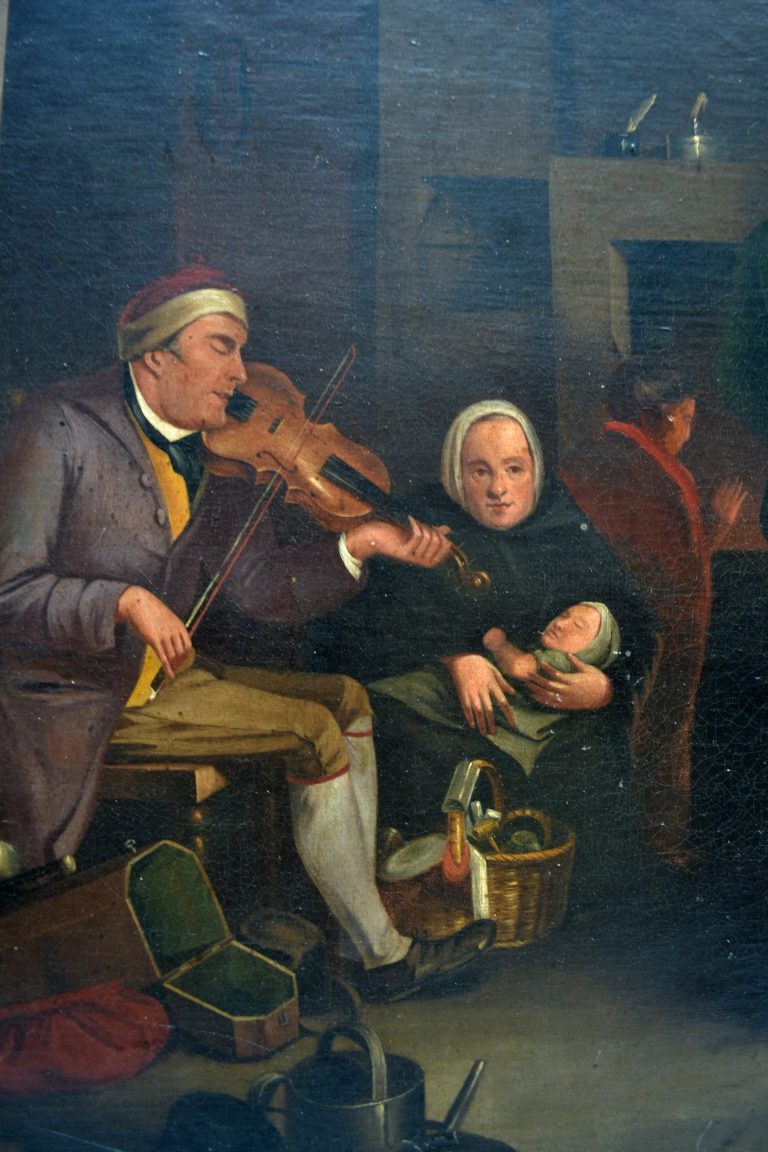 Oil Painting on Canvas of "The Blind Fiddler" After Sir David Wilkie in ...